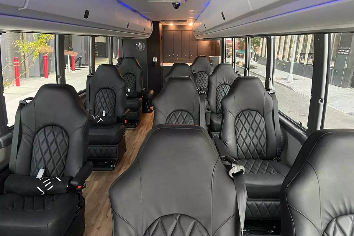 Het interieur van The Jet, een nieuwe luxe buslijn