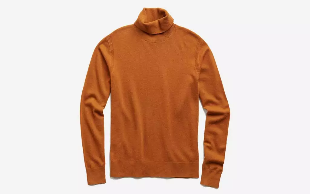 Todd Snyder Cashmere Turtleneck na Chestnut