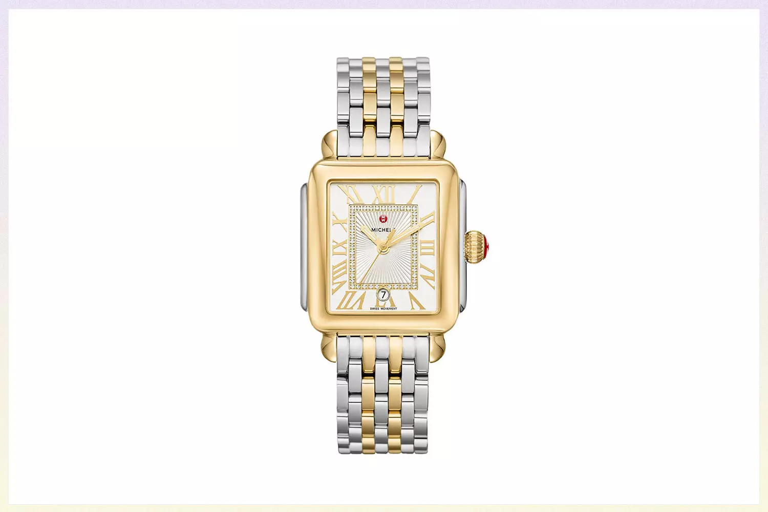 Michele 5-Deco Madison Du-Tona 18K Ora Diamanta Ciferplato Horloĝo