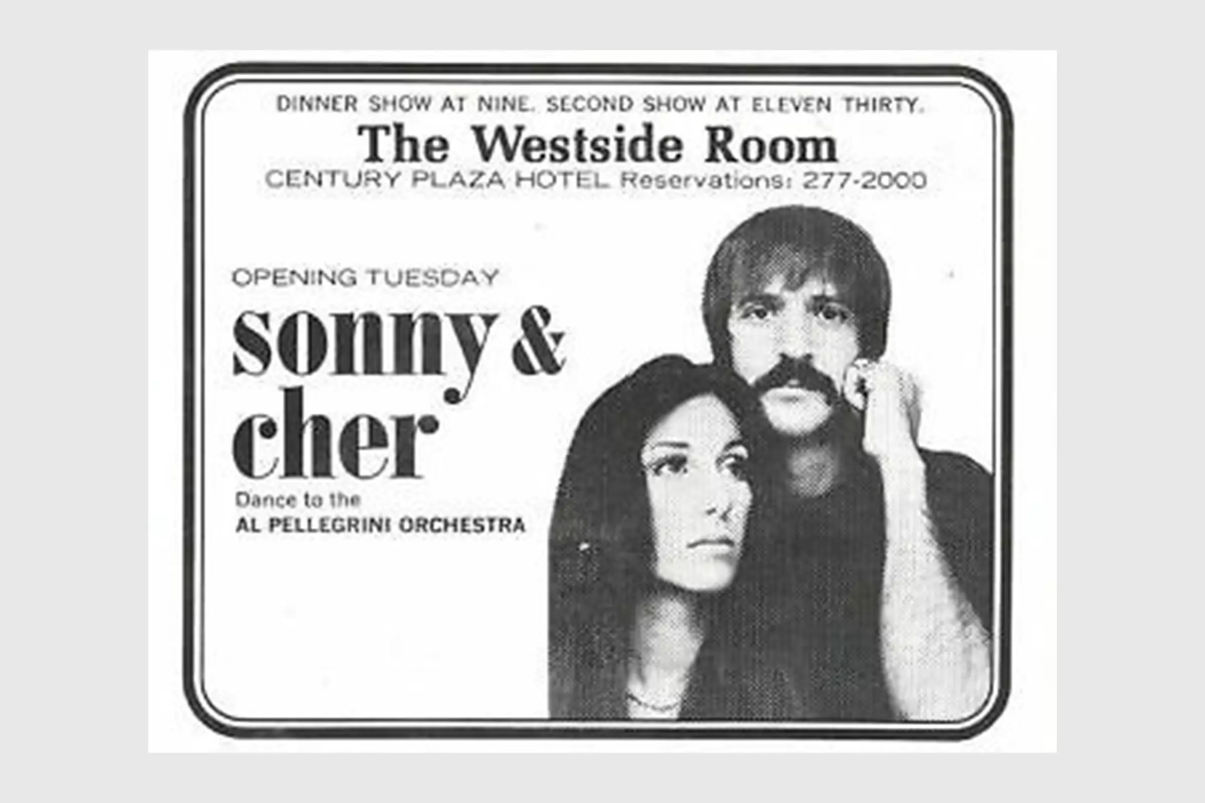 Sonny sareng Cher tampil di Hotel Century Plaza dina taun 1970-an.