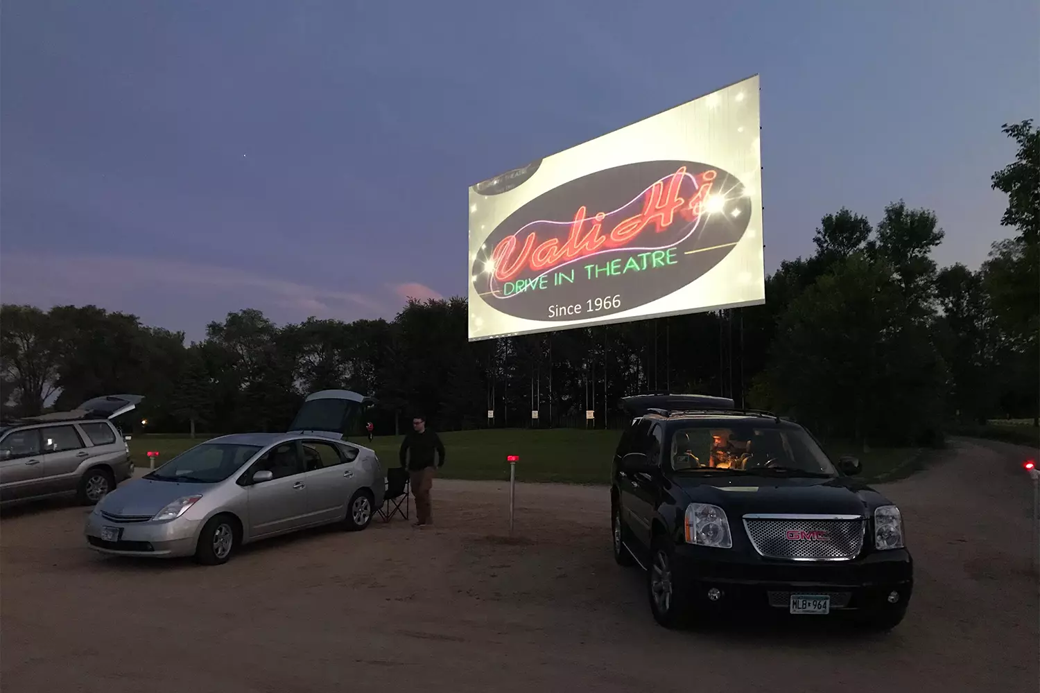 จอภาพยนตร์ที่ Vali-Hi Drive-In ใน Lake Elmo, Minnesota