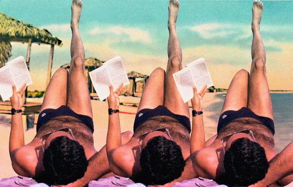 La joie de lire sur les vacances d'été pendant les vacances d'été