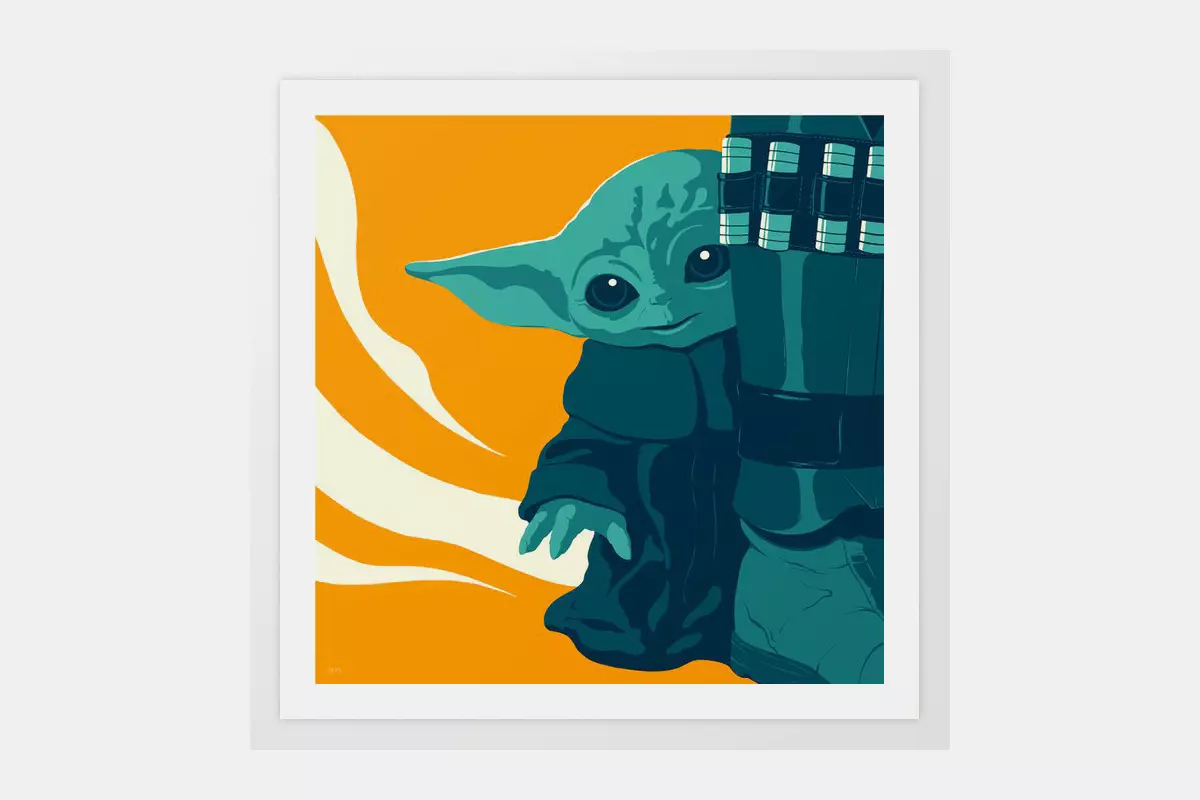 baby yoda art print