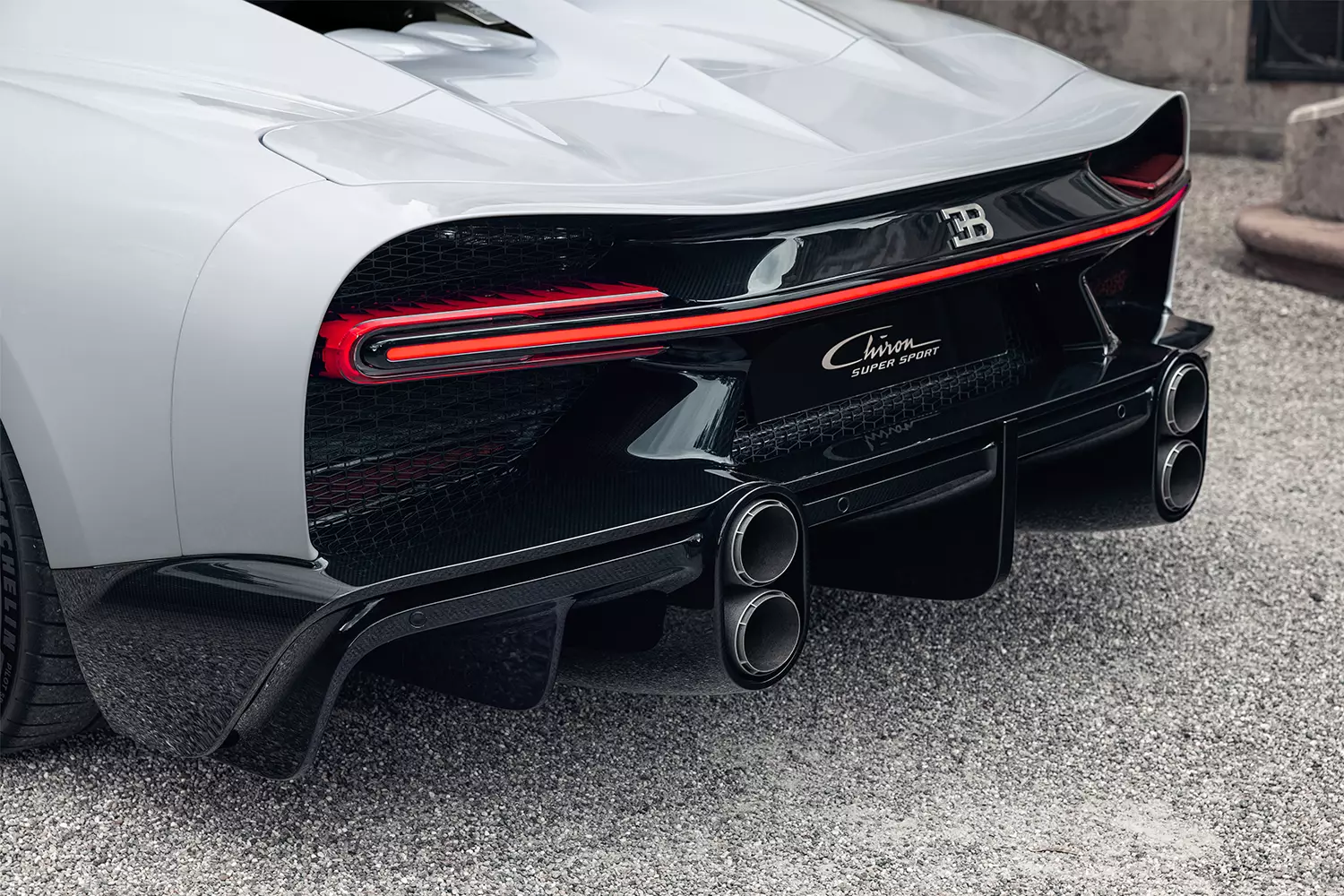 La parte posteriore della Bugatti Chiron Super Sport