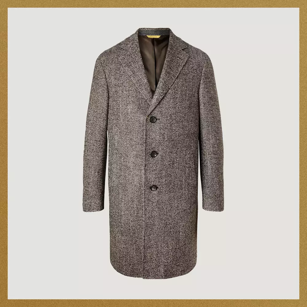 canali herringbone overcoat |