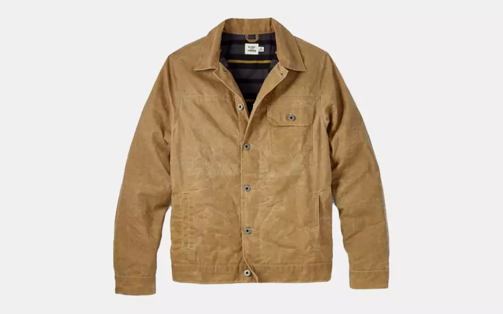 Jaket ɗin Tinder Flannel-Lined Wax Trucker Jacket