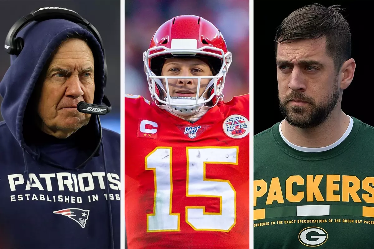 bill belichick, patrick mahomes at aaron rodgers