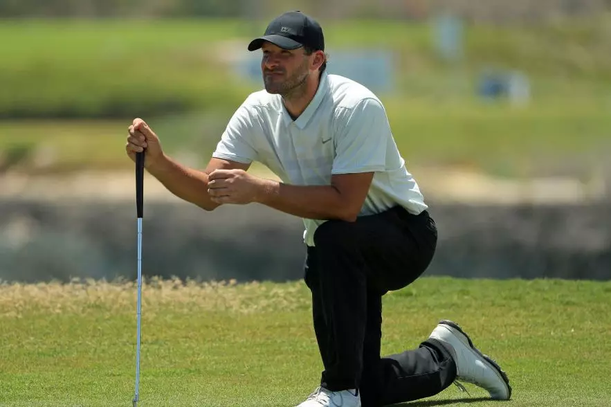 Tony Romo na-agba golf na 2019. (Mike Ehrmann/Getty)