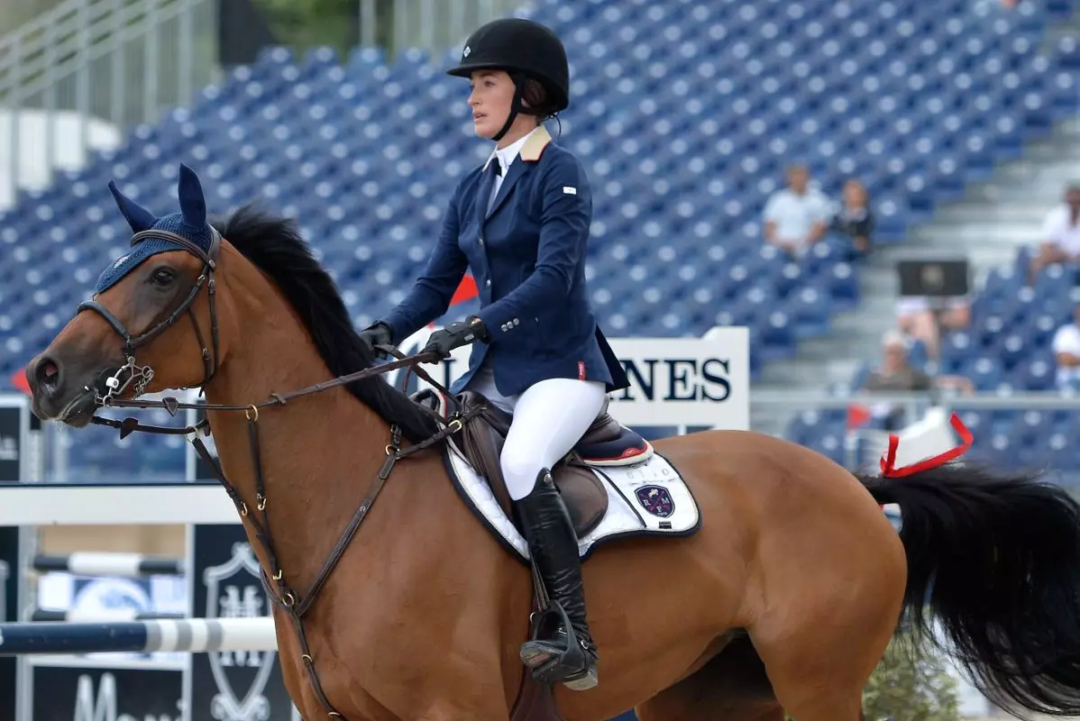 Jessica Springsteen, la filla de Bruce Springsteen, a cavall al 5è Longines Paris Eiffel Jumping el 2018 a París