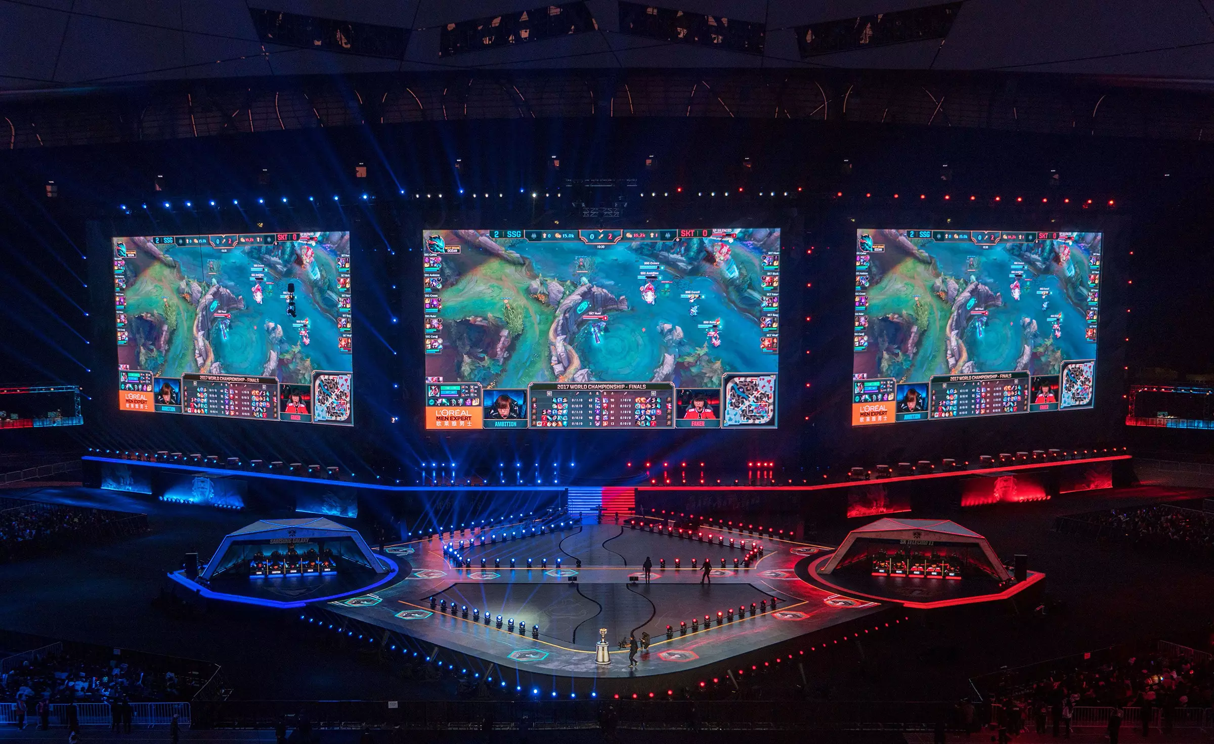 Scenen ved verdensmesterskabsfinalen i League of Legends i Fuglereden i Beijing den 4. november 2017