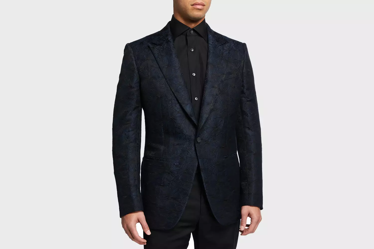 ERMENEGILDO ZEGNA Men's Wool Floral Dinner Jacket