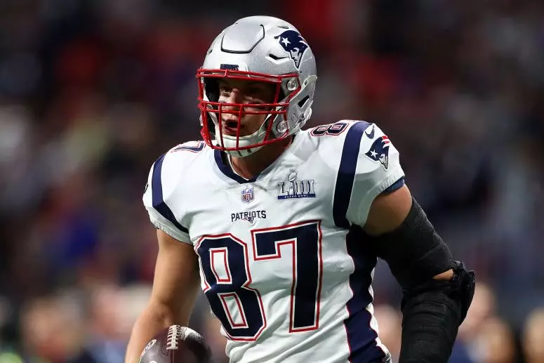 New England Patriots'tan Rob Gronkowski. (Maddie Meyer/Getty Images)