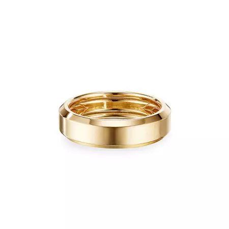 Prsten se zkoseným okrajem z 18k zlata David Yurman