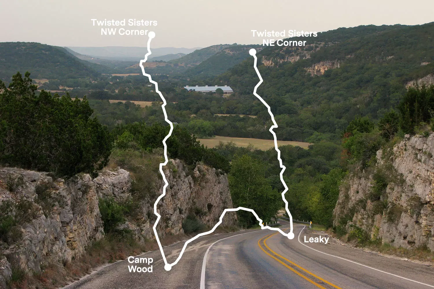 Les meilleures routes panoramiques du Texas sont les Three Twisted Sisters ou Hill Country Ranch Roads 335, 336 et 337