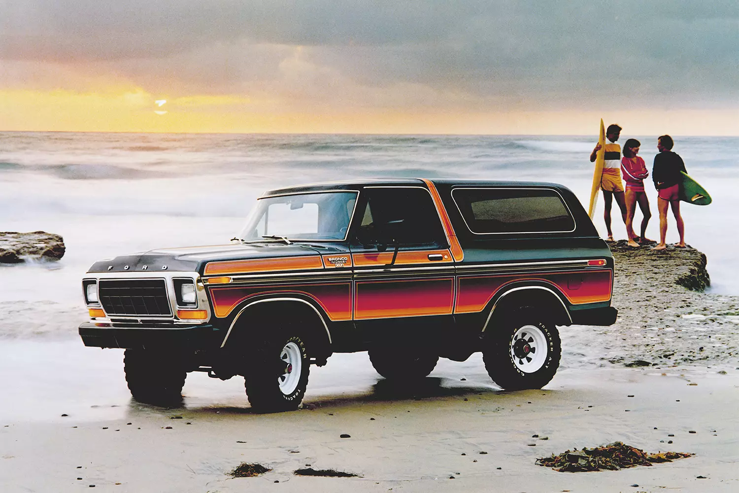 1979 Ford Bronco på stranden