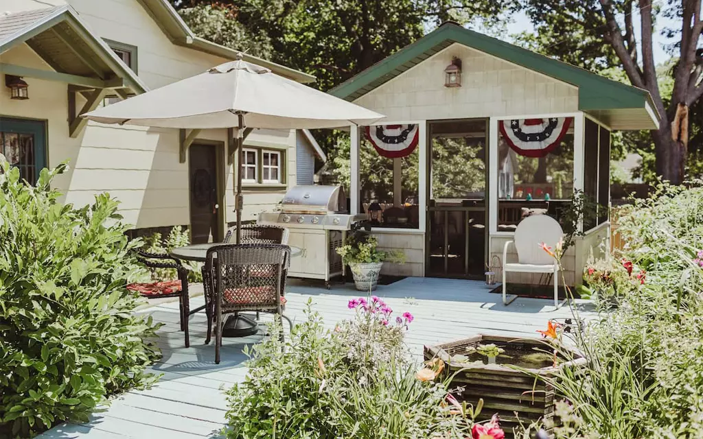 Bosbungalow Airbnb aan Lake Michigan