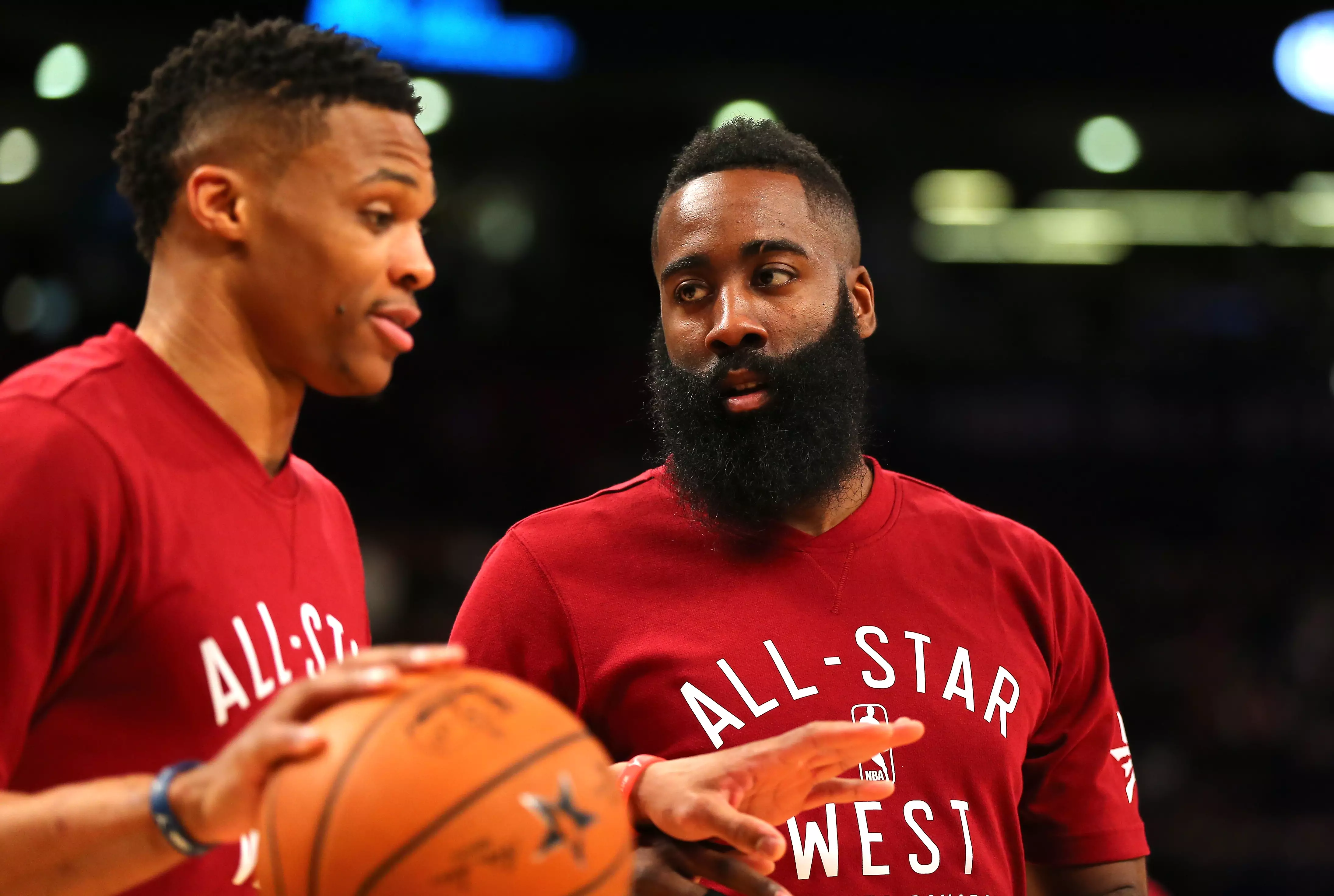 Russell Westbrook in James Harden o Rockets