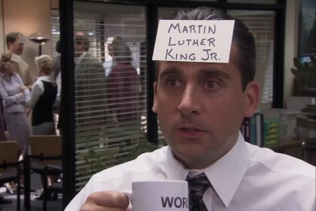 Steve'as Carellas kaip Michaelas Scottas filme „The Office's“.